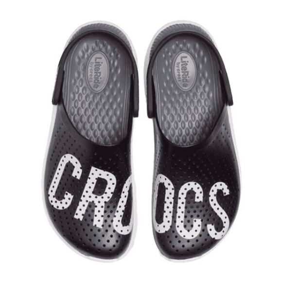 CROCS | Shoes | Crocs Literide Logo Mania Clog Unisex Black W8 | Poshmark